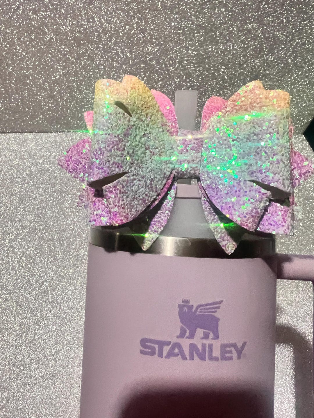 Pastel Rainbow Glitter Stanley Cup Straw Bow - Etsy