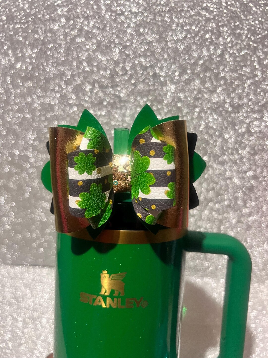 Shamrock & Stripes Stanley Cup Straw Bow - Etsy