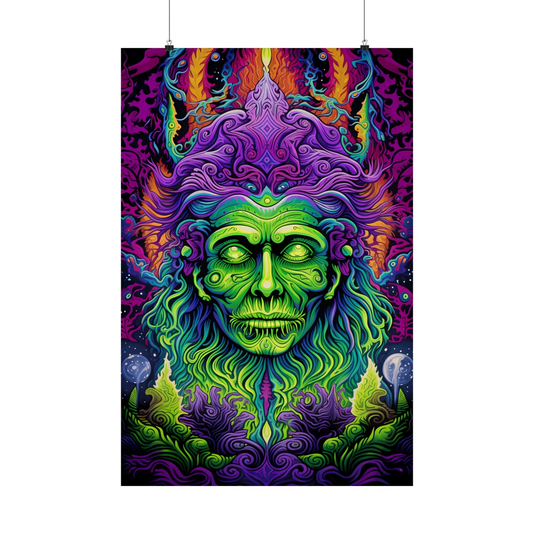 Neon Nirvana Psychedelic Poster Groovy Psychedelic Art Mushroom Art ...