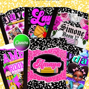 Editable Composition Notebook Covers: Back to School DIY (canva Pro ...