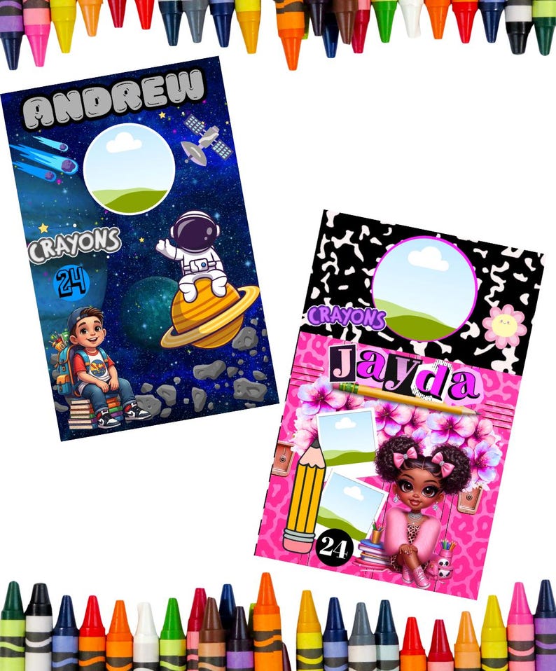 Editable Crayon Box Template Bundle: Back to School DIY (canva Pro ...