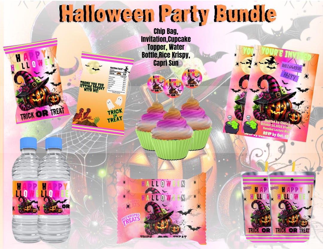 Editable Halloween Party Template Bundle, Canva Pro (digital Download ...