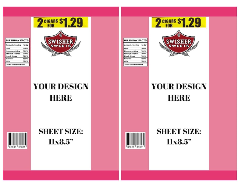 Editable Cigar Wrapper Template, Canva Printable Sheet (digital ...