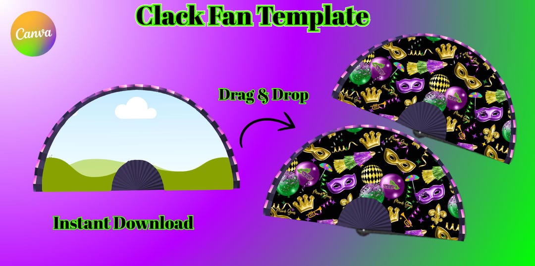 Custom Clack Fan Template: DIY Event Fan Mockup (canva Editable ...
