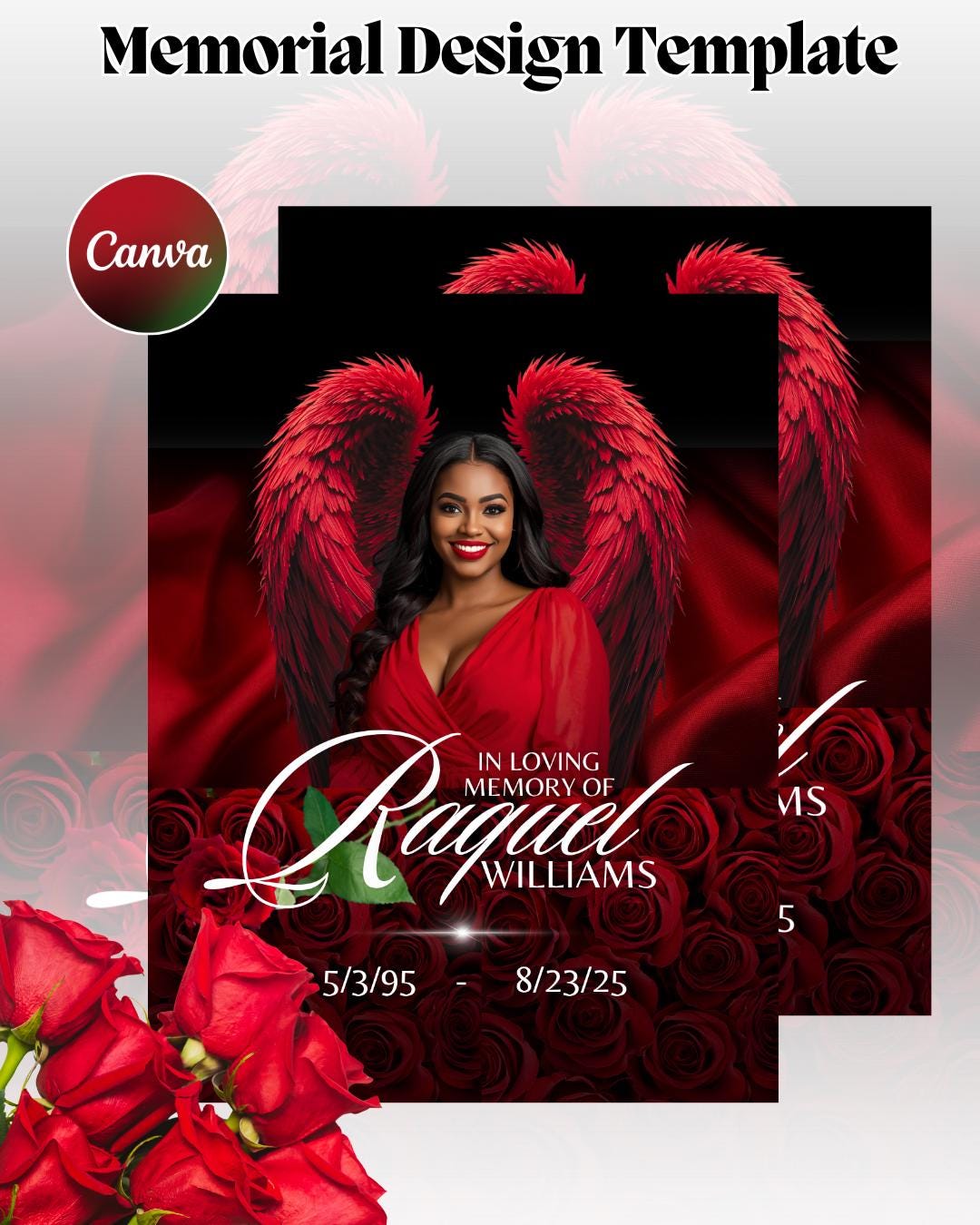 Editable Memorial Template Design, Digital Download, Memorial Templates ...