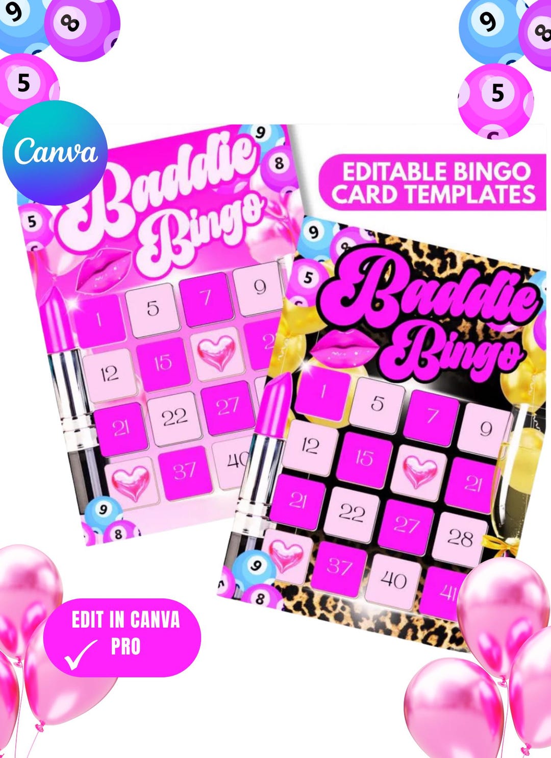 Editable Bingo Game Boards: Customizable Party Games (canva Pro ...