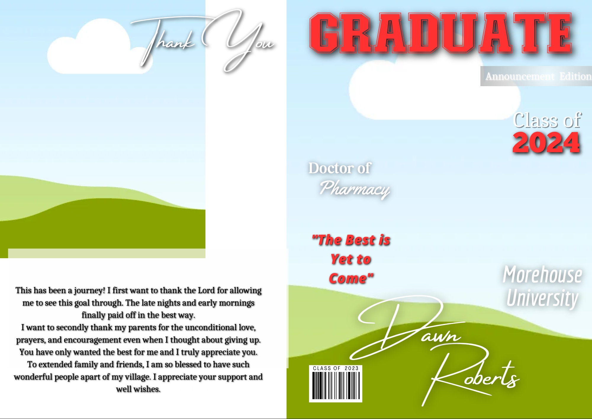 Graduation Digital Magazine Cover, Canva Template, Graduation ...