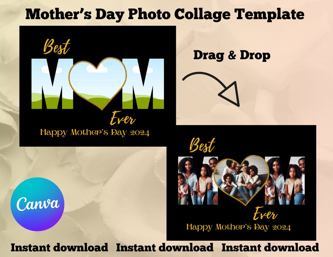 Canva Template Photo Collage Bundle Custom Gift for Her Mama Custom ...