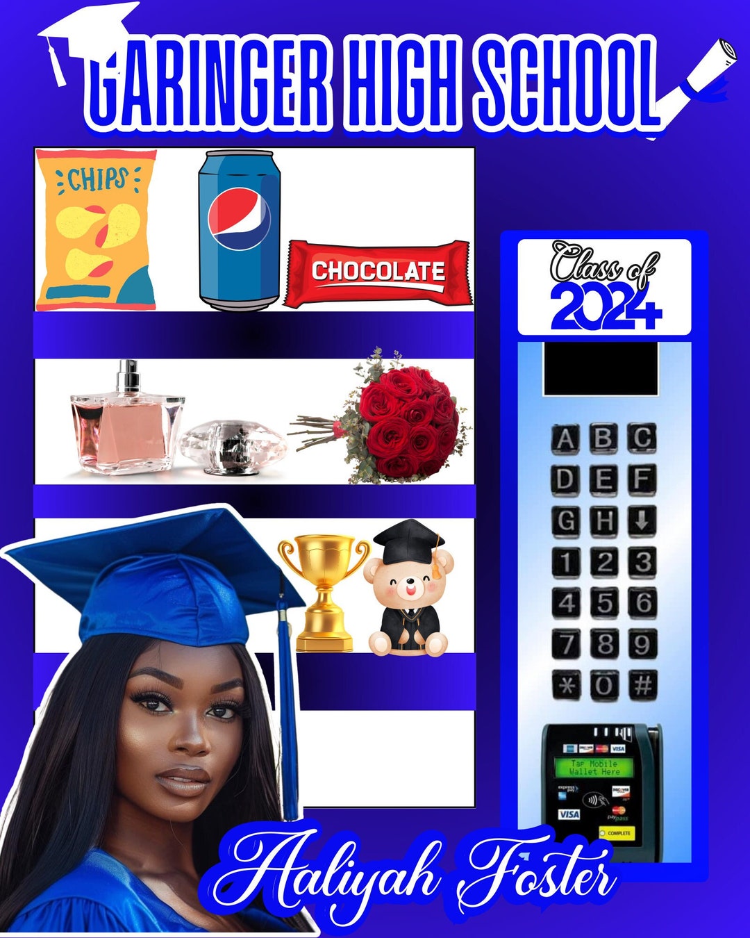 Vending Machine Template, Graduation Gifts, 2024 Graduation, Birthday ...