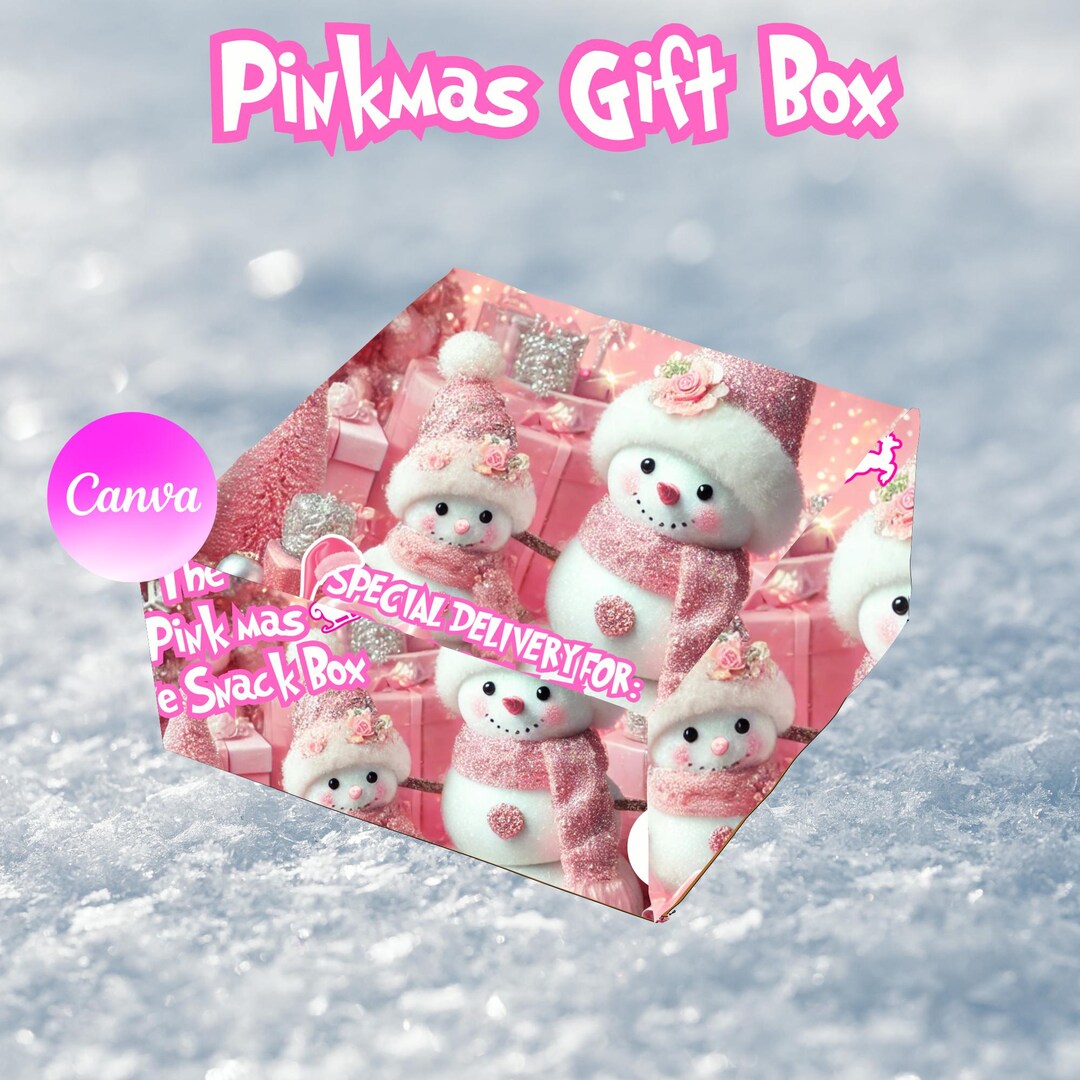 Editable Pinkmas Gift Box Template, Canva Design (digital Download) - Etsy