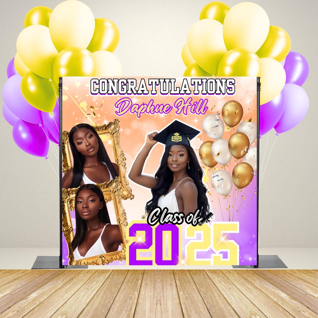 Editable 8x8" Graduation Banner, Canva Template, Editable Banner ...