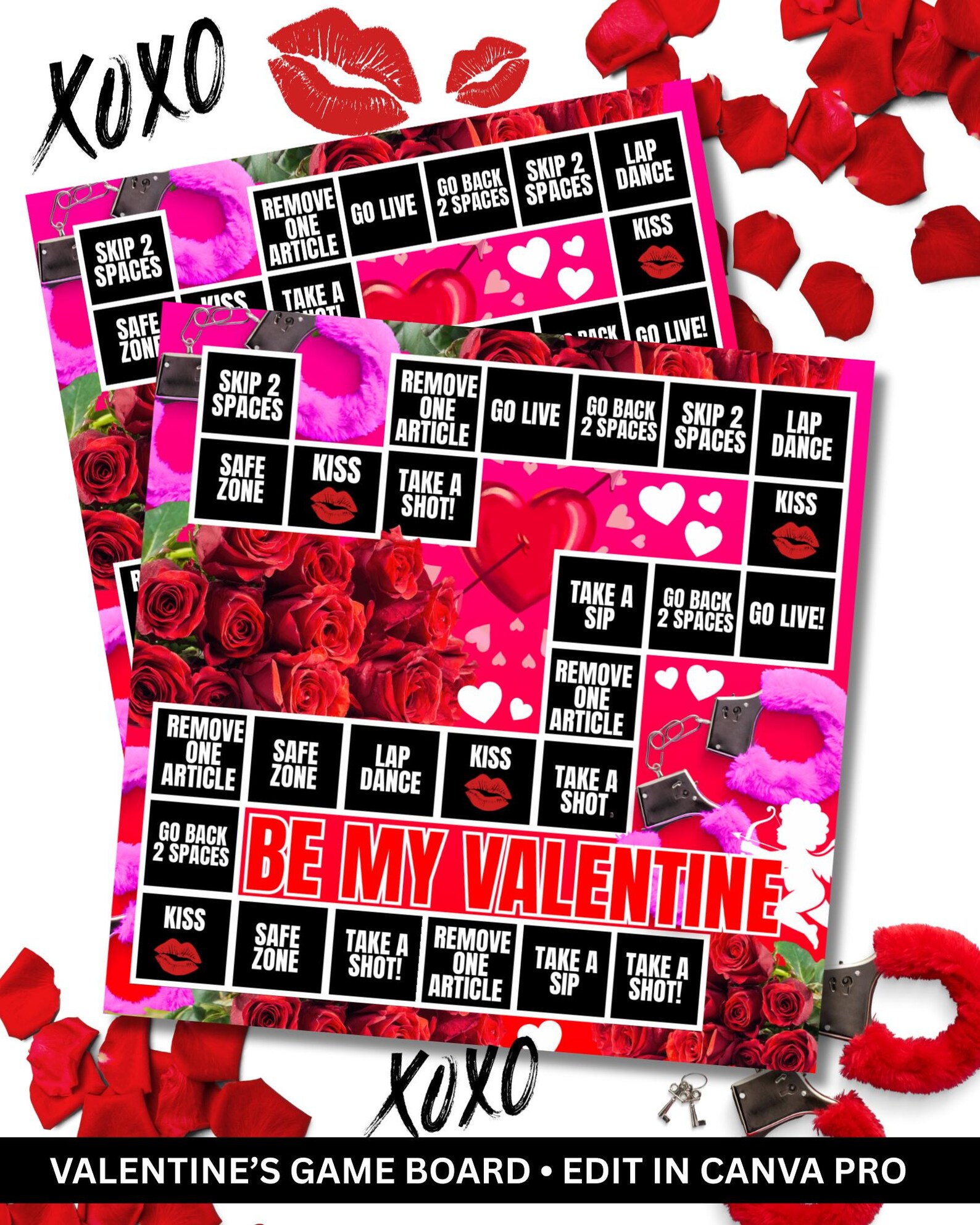 Editable Valentines Day Gameboard, Custom Game Board, Valentine DIY ...