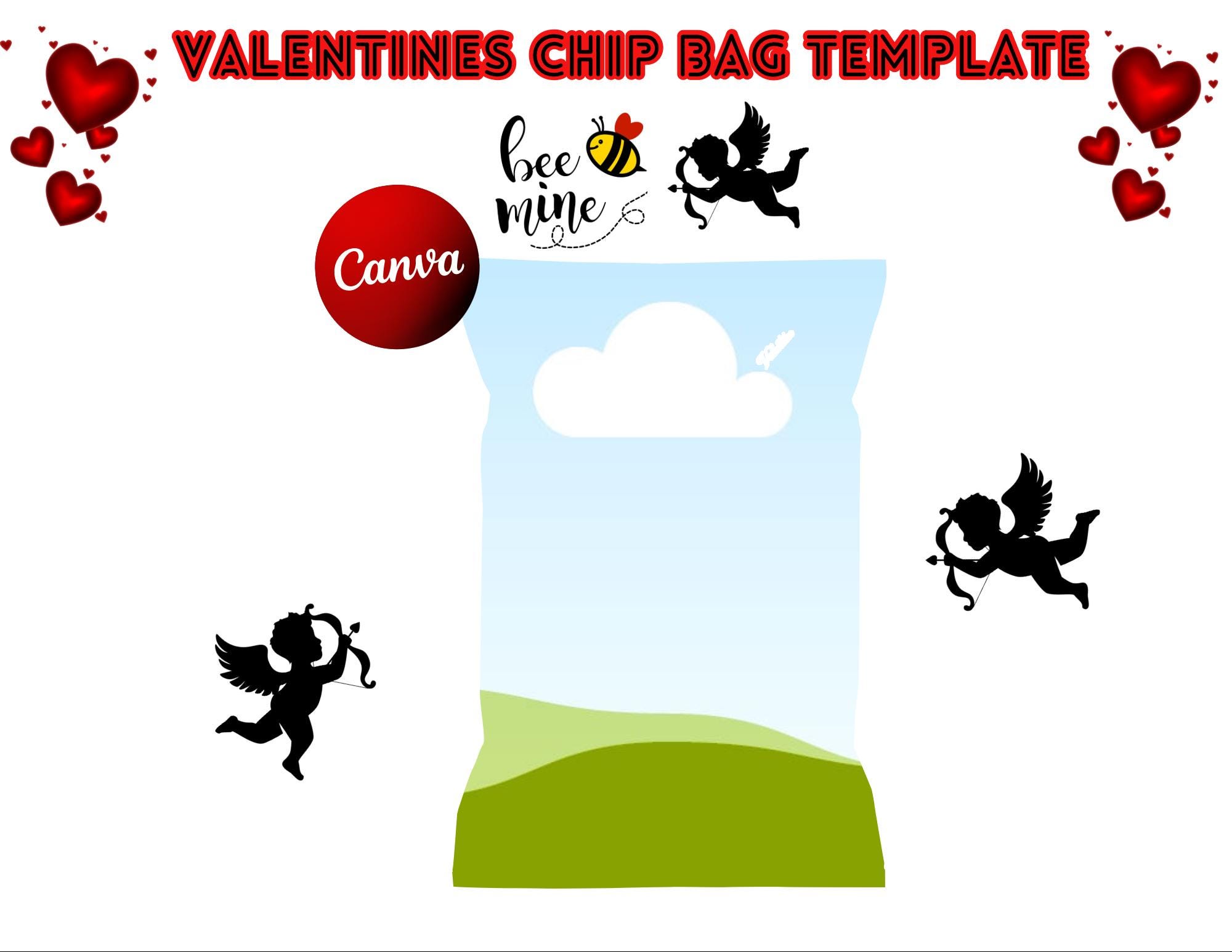 Editable Valentine’s Day Chip Bag Template | Customizable Snack Bag ...