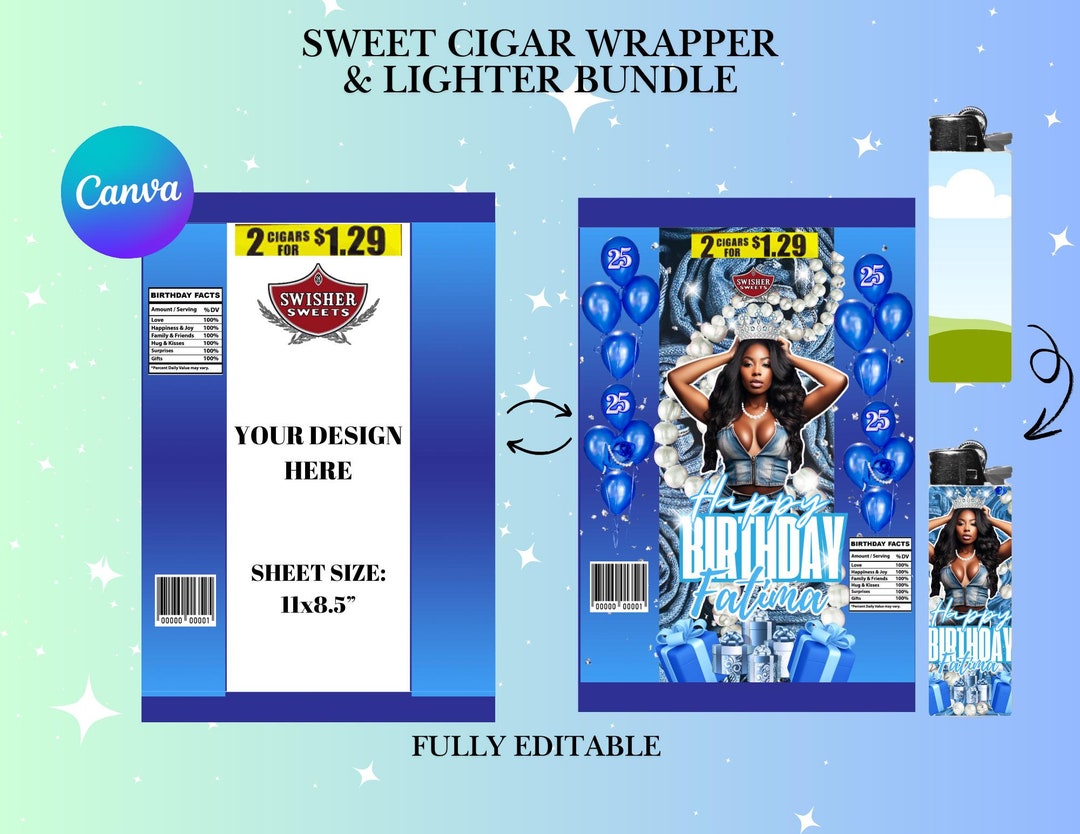 Sweet Cigar Wrapper Template, Editable Full Wrapper,cigarette Pack ...