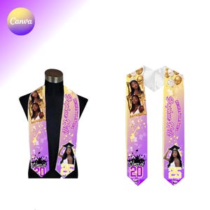 Editable Graduation Stole Template: Canva Design (instant Download PDF ...