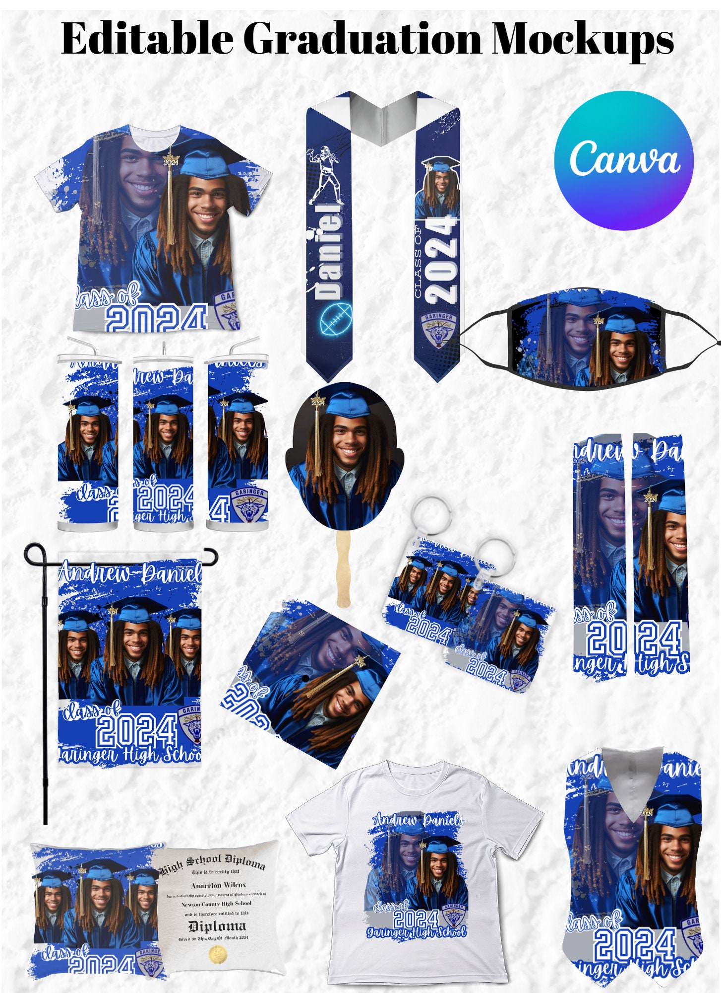 Graduation Bundle Scene Mockup, Canva Template Mockup, Canva Mockups ...