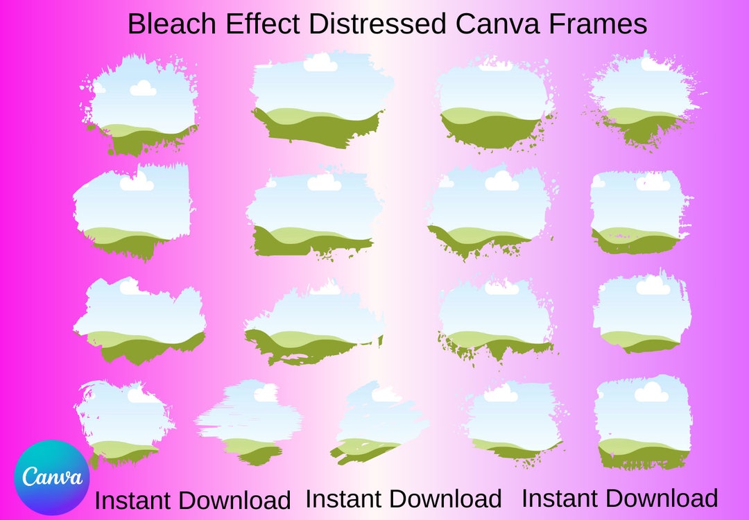 Bleach Effect Distressed Edge Canva Frames. Fill Your Own Design in ...