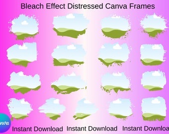 Bleach Effect Distressed Edge Canva Frames. 60 Frames. Fill Your Own ...