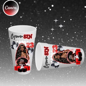 Custom Party Cup Template: Editable Canva Design (digital Download) - Etsy