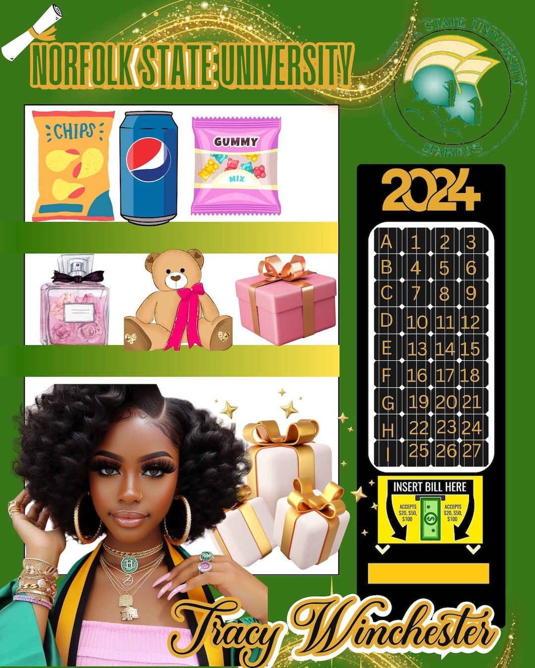 Graduation Vending Machine Template: DIY Senior Gift (canva Editable ...