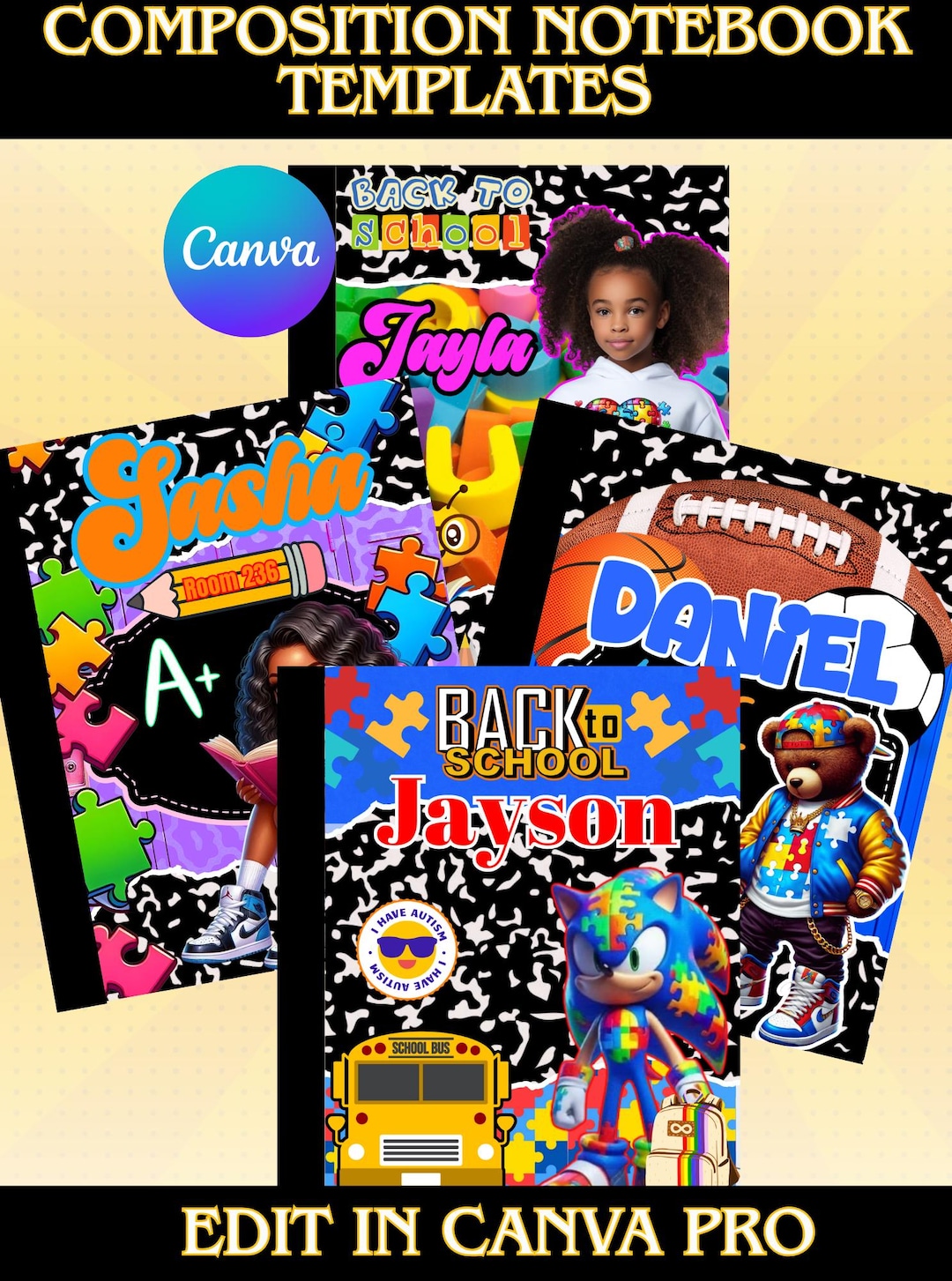Autism Awareness Notebook Cover Templates: Editable Back to School ...