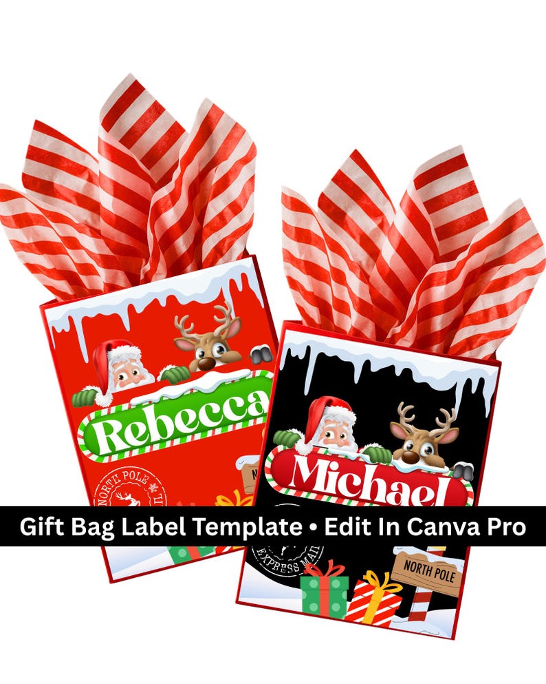 Editable Gift Bag Label Template Bundle (instant Download) - Etsy Canada