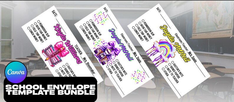Editable Back to School Envelope Templates: Printable Designs (canva ...