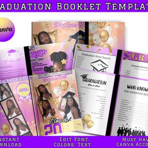 Editable Graduation Activity Book, Fully Customizable in Canva, Instant ...