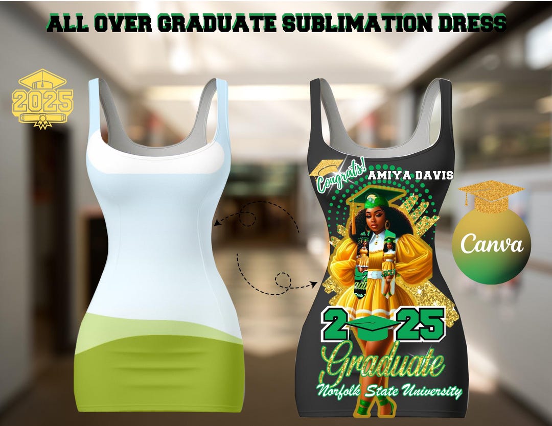 Graduation Sublimation Dress Template: Editable Canva Design (digital ...