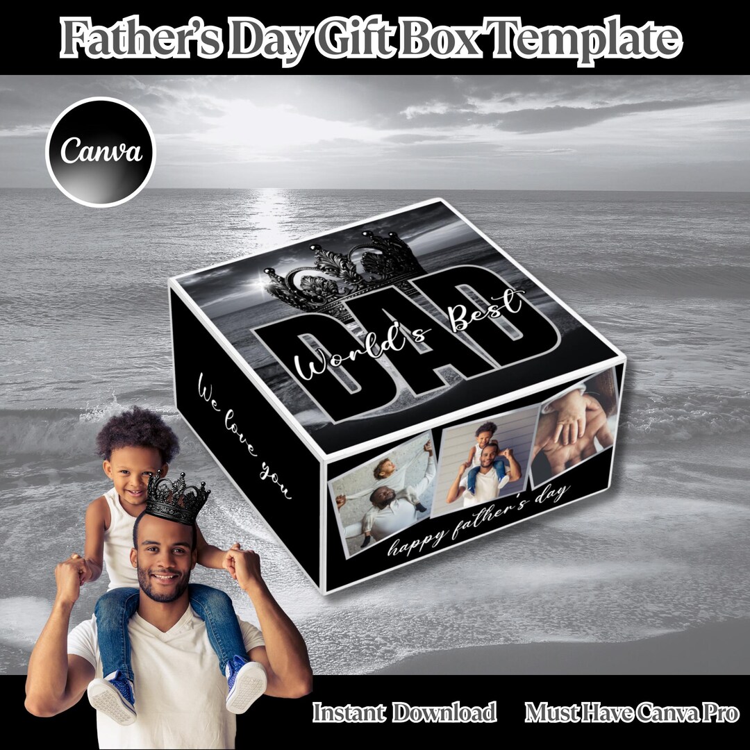 Editable Father's Day Gift Box Template, Canva Pro (instant Download ...
