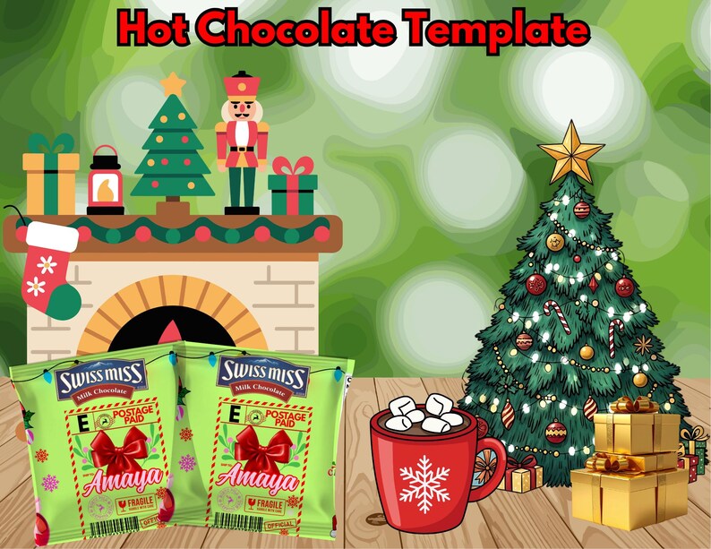 Editable Hot Chocolate Packet Template | Holiday Treat Label (canva Pro ...