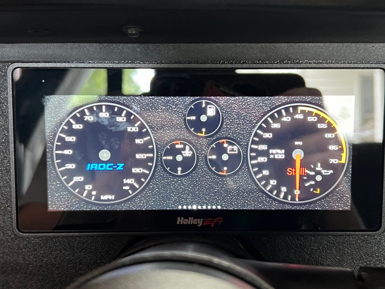 Stock 85-89 IROCZ Gauge Style Layout Dash Design for Holley 6.86 Dash ...