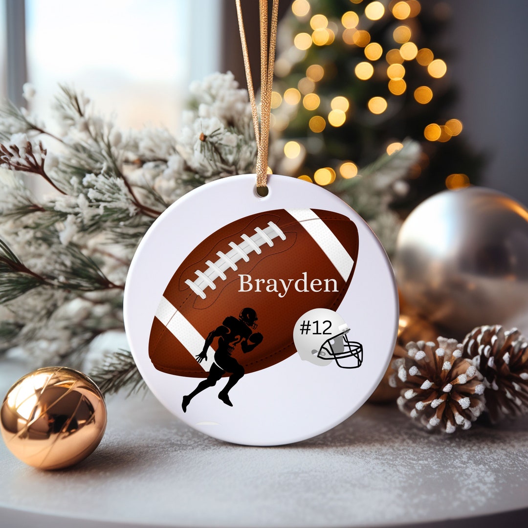 Personalized Football Christmas Ornament, Gift for Football Player ...