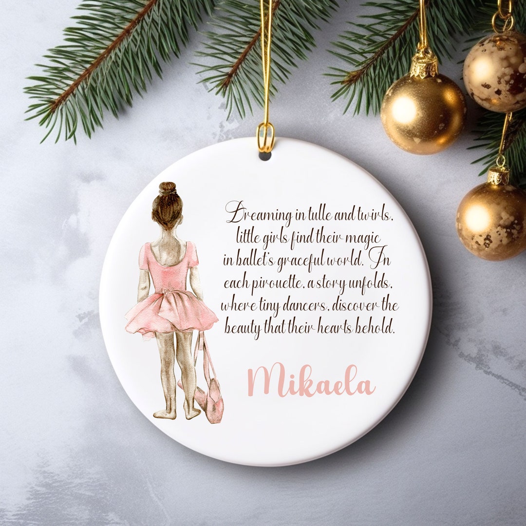 Personalized Ballerina Christmas Ornament, Girl Ballet Ornament, Dance ...