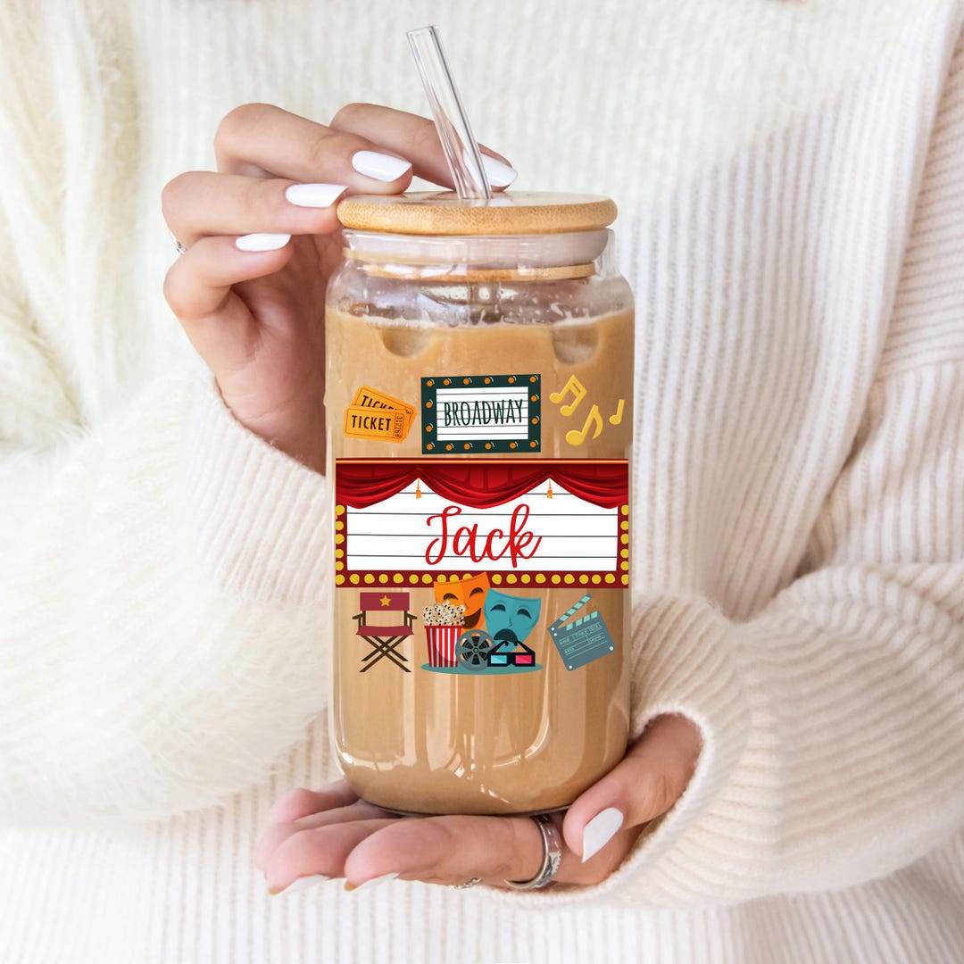 Personalized Theater Glass Tumbler, Musical Theatre Gifts, Gift for ...