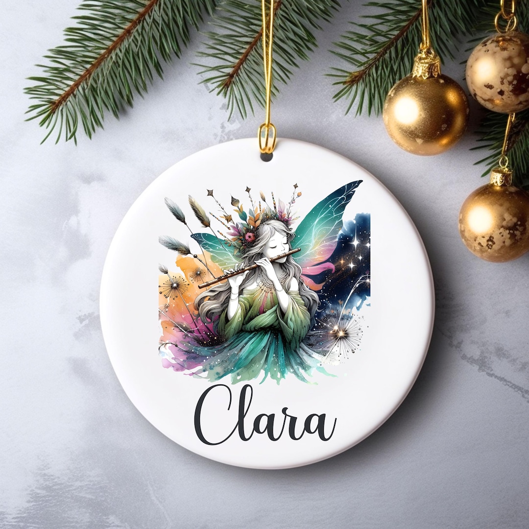 Fairy Flute Player Ornament, Personalized Christmas Ornament, Flute ...