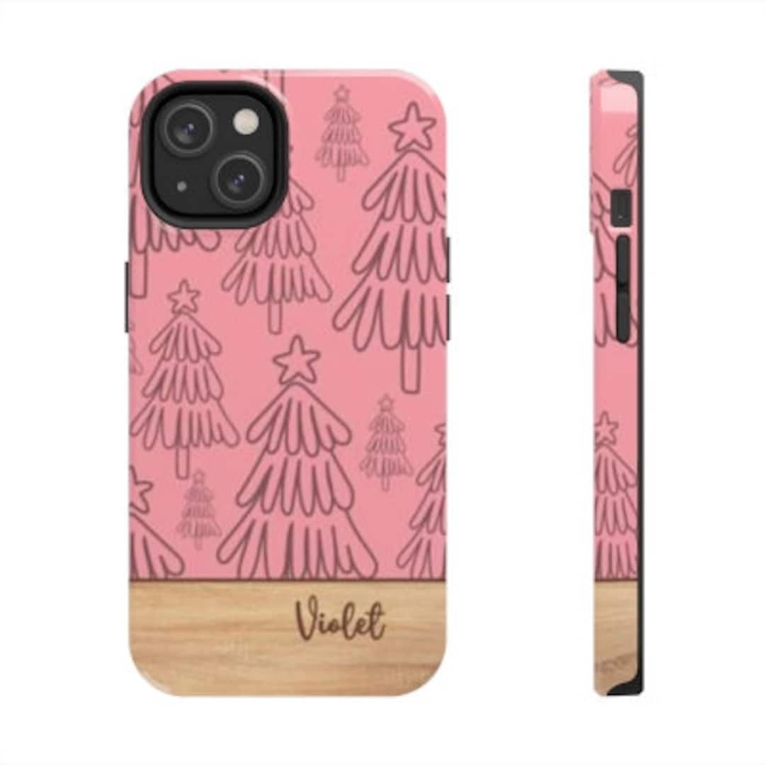 Personalized Phone Case Pink or Green Christmas Tree iPhone - Etsy