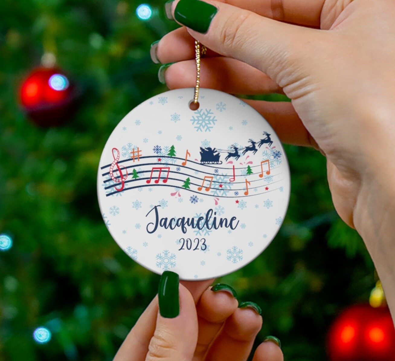 Personalized Music Notes Christmas Ornament Music Gift for Music Lover ...