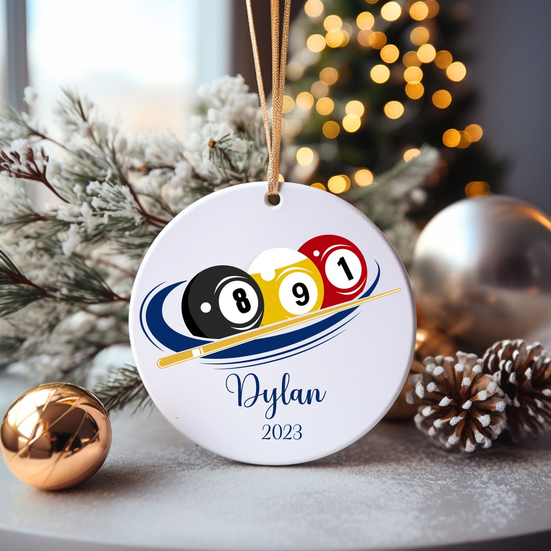 Personalized Pool Christmas Ornament, Custom Billiards Gift, Gift for ...