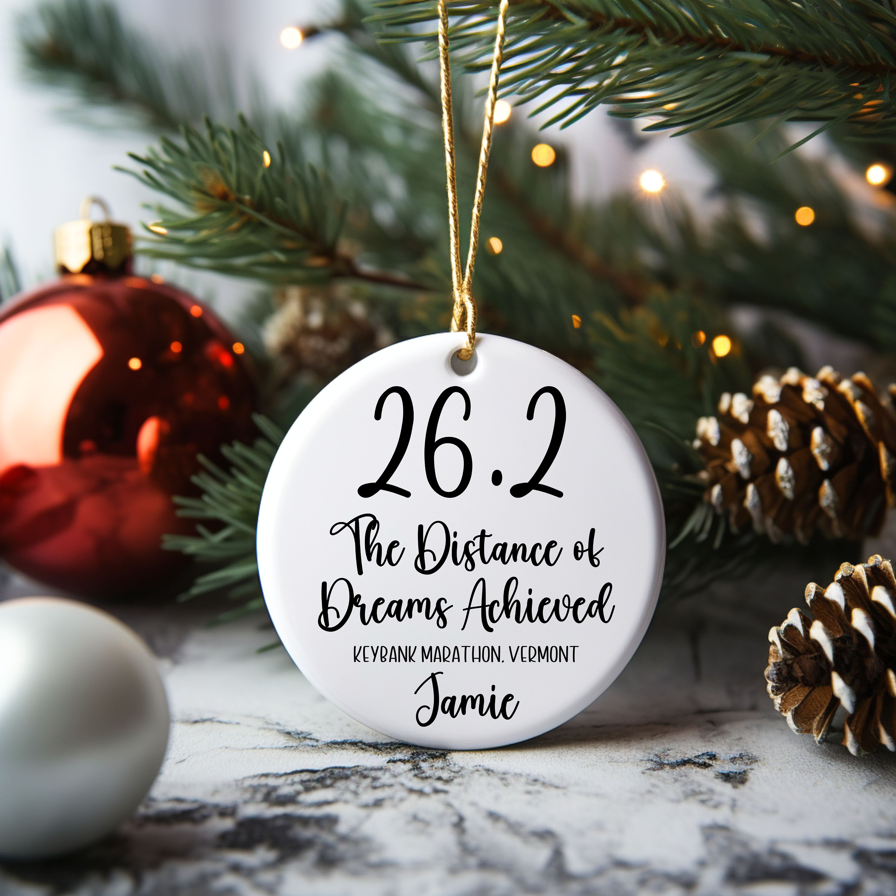 Personalized Running Christmas Ornament, Marathon Gift, Runner Ornament ...