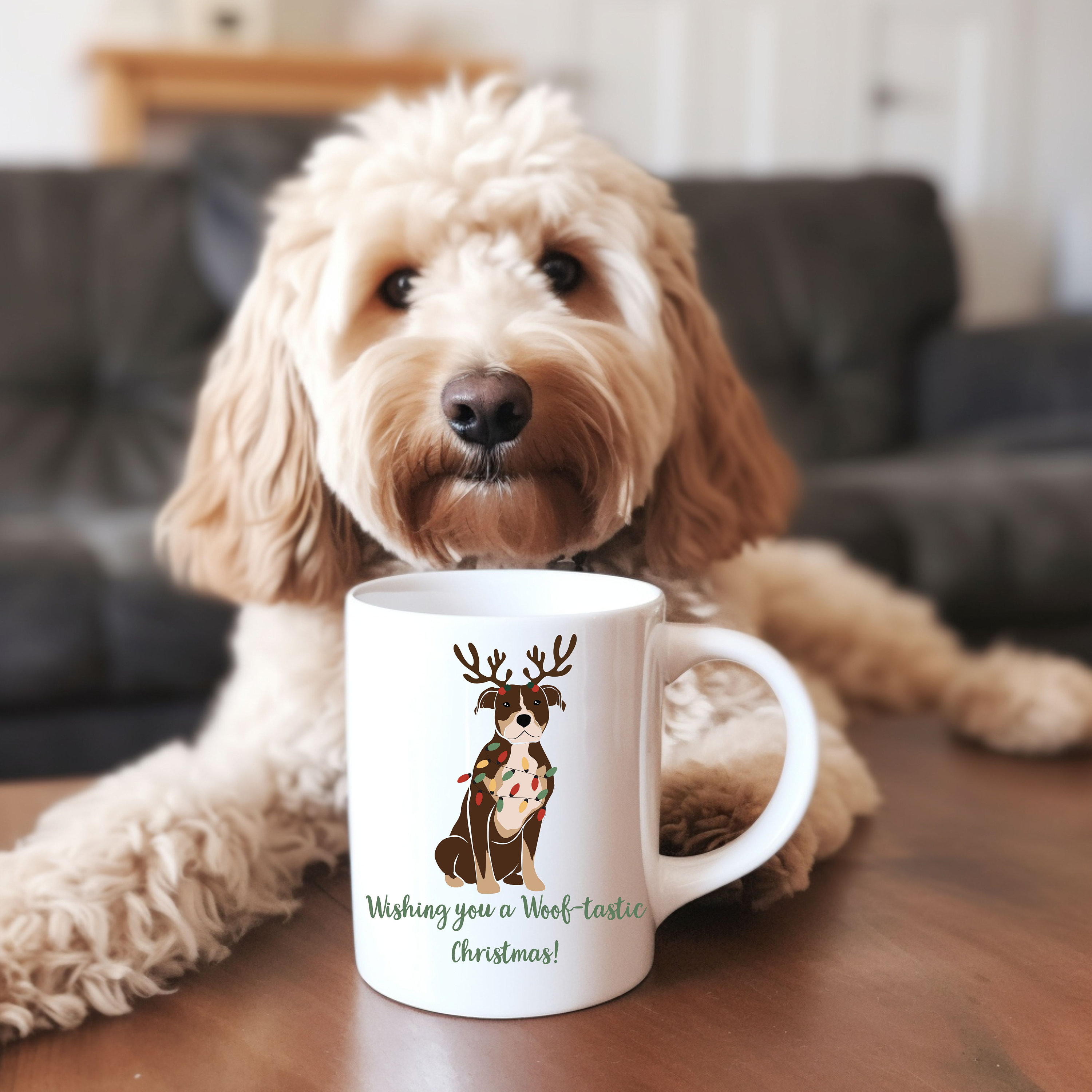 Wishing You a Woof-tastic Christmas Coffee Mug, Christmas Mug, Gift for ...