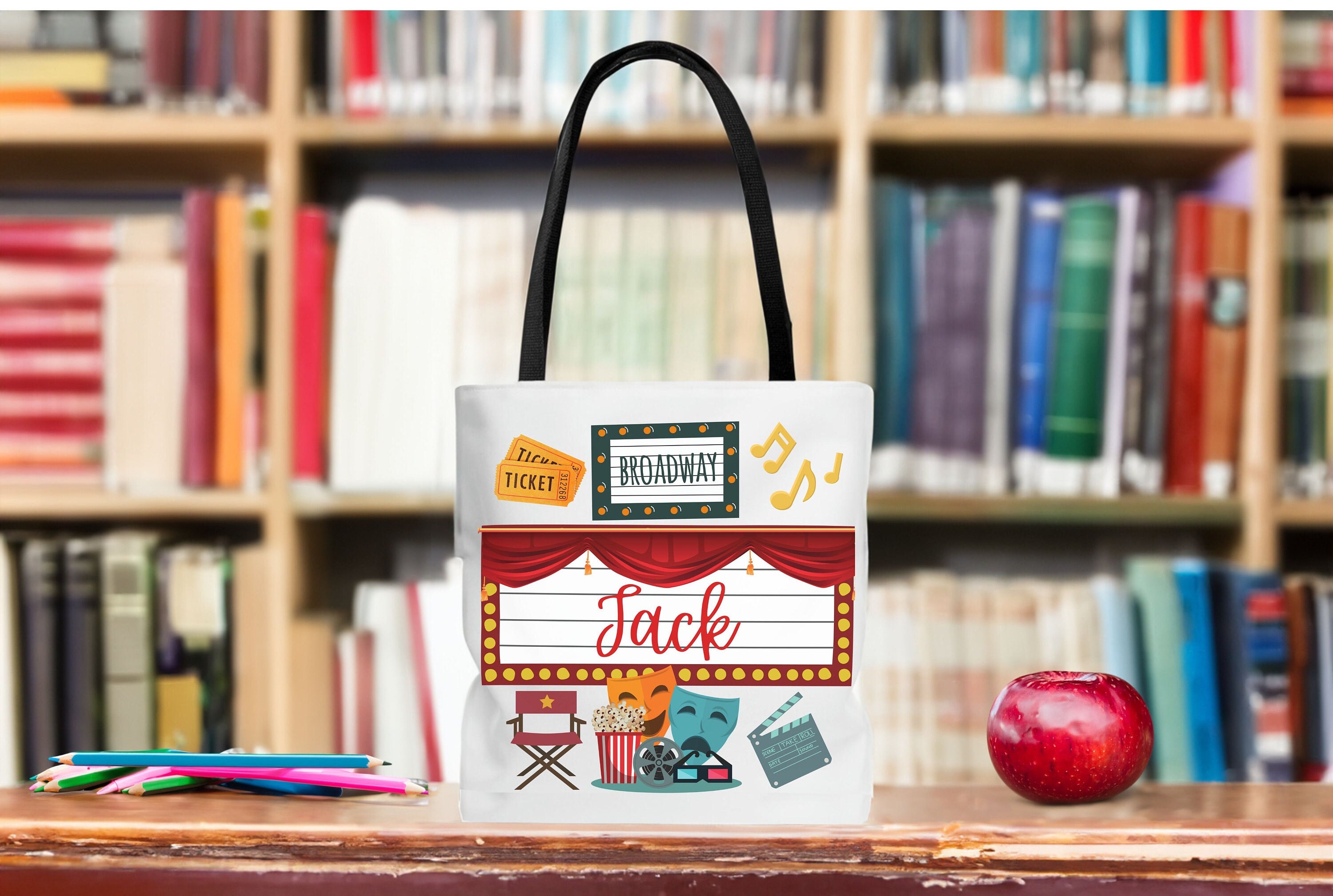 Personalized Theater and Drama Tote Bag, Gift for Theater Student ...