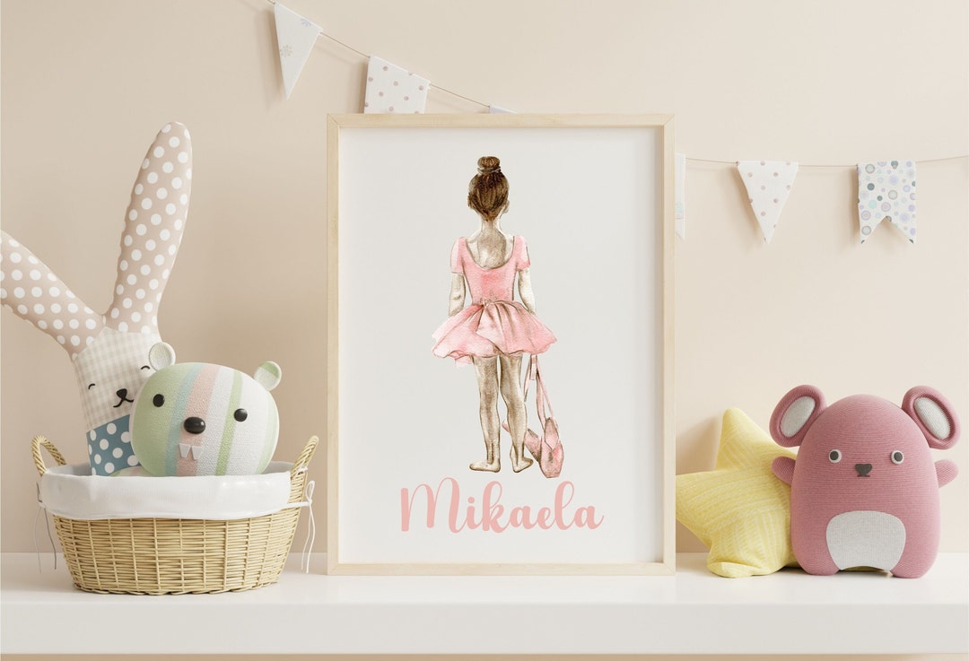 Personalized Ballerina Wall Art, Gift for Ballerina, Custom Name Art ...