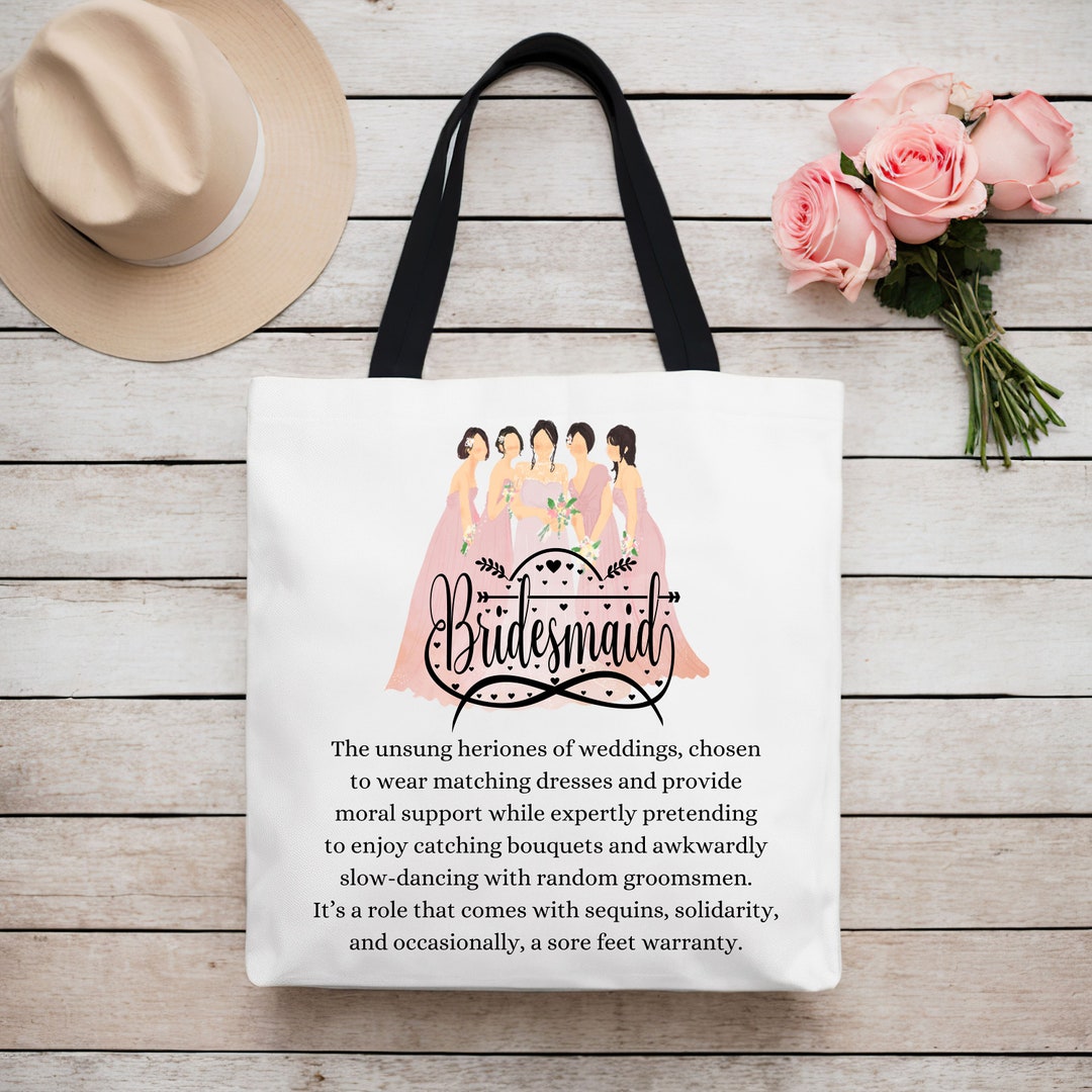 Bridesmaid Tote Bag, Bridal Party Bridesmaid Gifts, Funny Bridesmaid ...