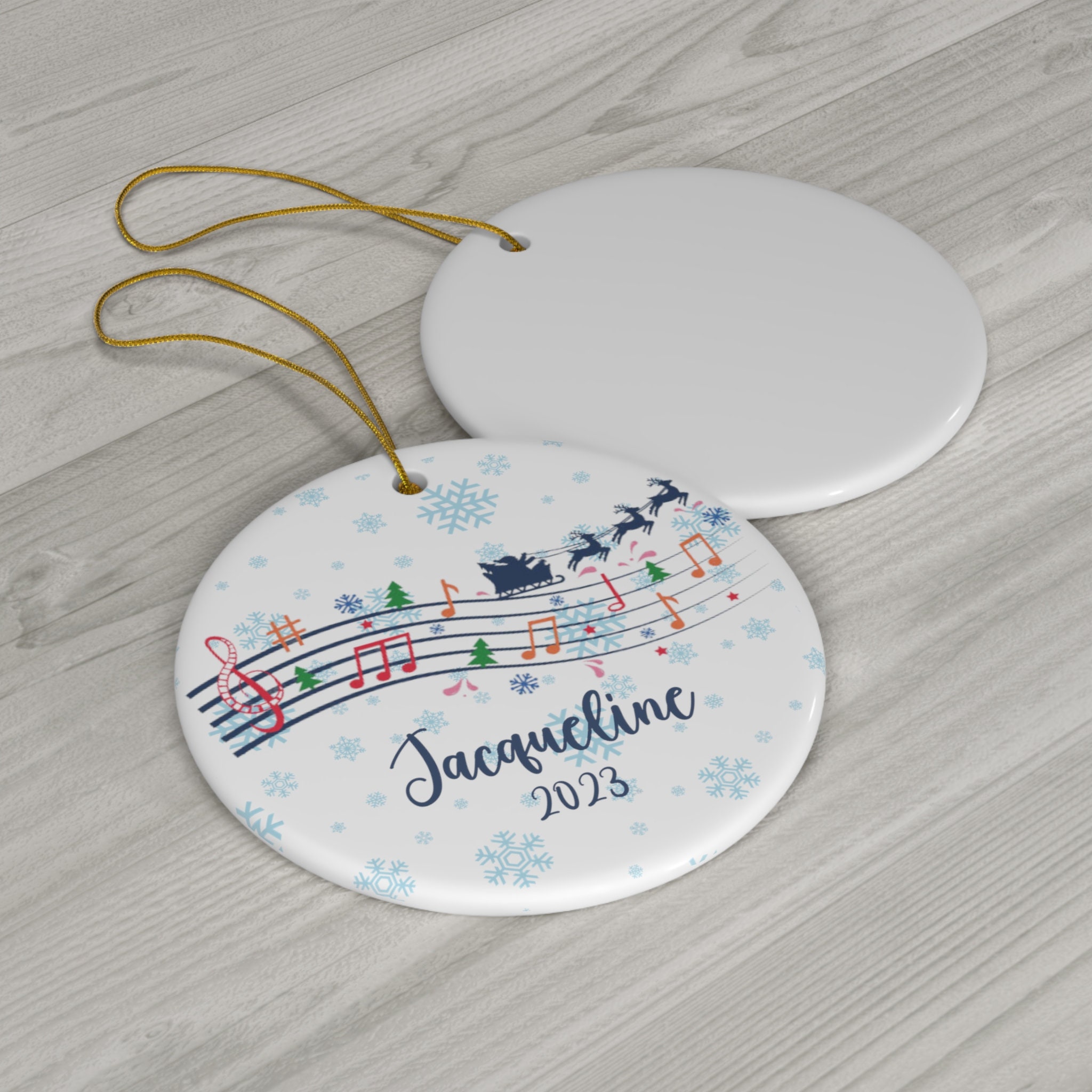 Personalized Music Notes Christmas Ornament Music Gift for Music Lover ...