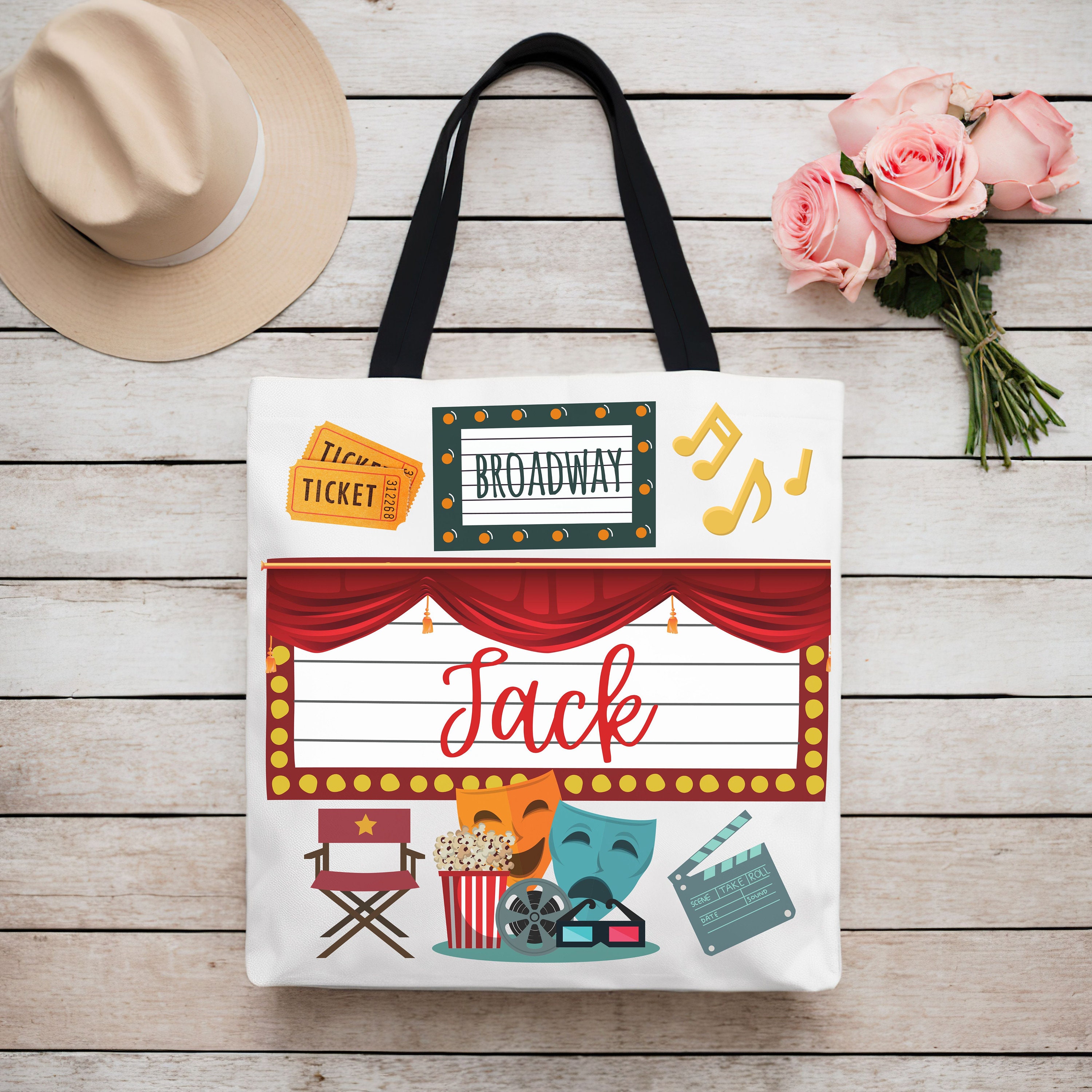 Personalized Theater and Drama Tote Bag, Gift for Theater Student ...