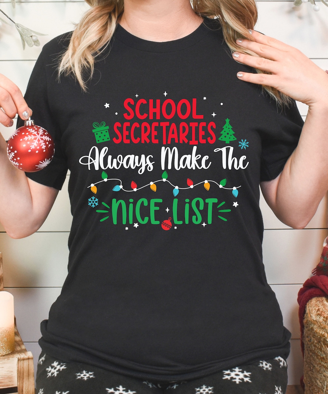 School Secretary Christmas 2023 Shirts, Office Staff Christmas Shirt ...