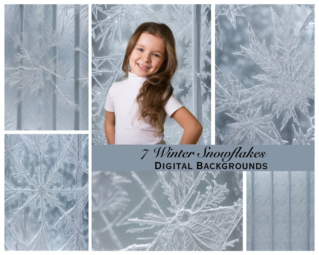 7 Winter Snowflake Digital Backdrops - Etsy