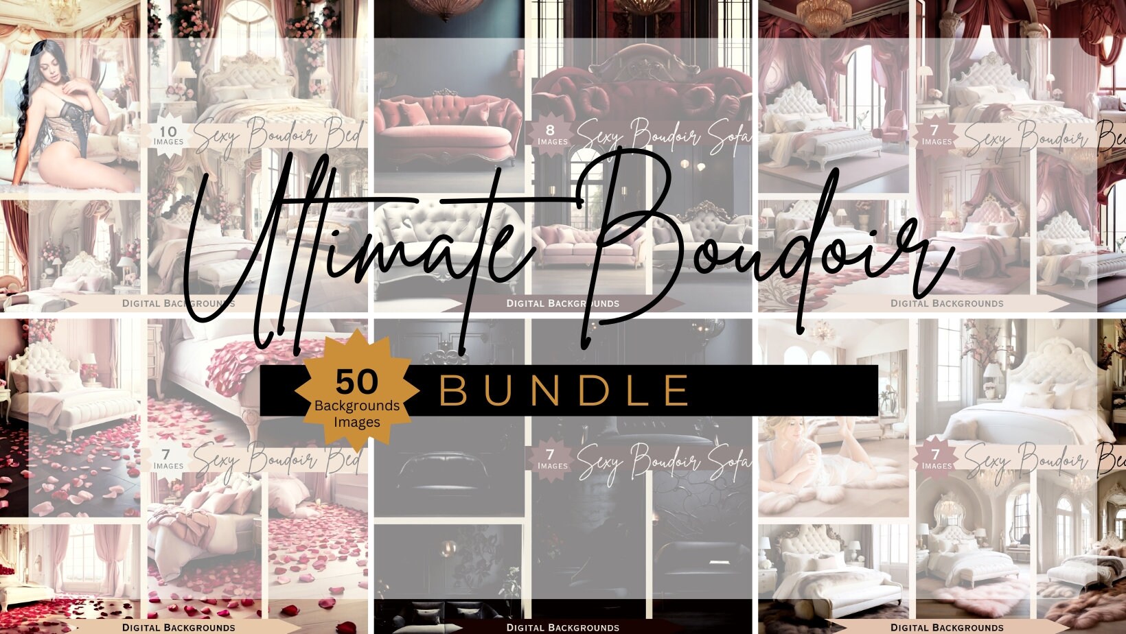 Fine Art Valentines Digital Bundle Boudoir Background Backdrops Instant ...