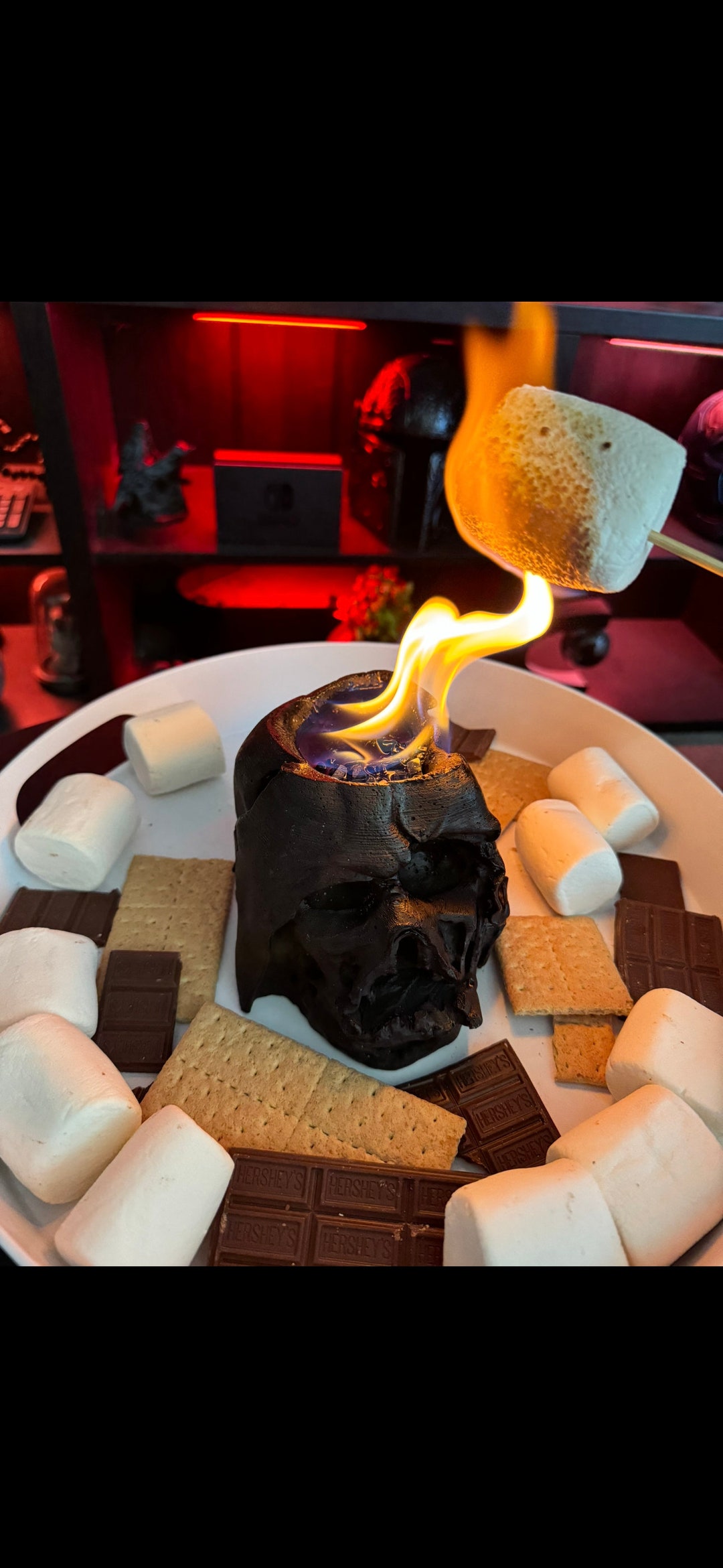 Concrete Tabletop Fire Pit | Darth Vader | Melted Vader Helmet ...